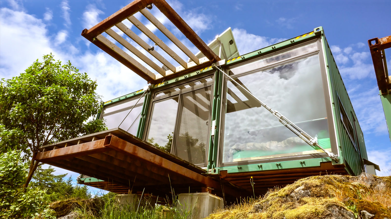 Stunning Off Grid Shipping Container Home on Mountain Top - Canada