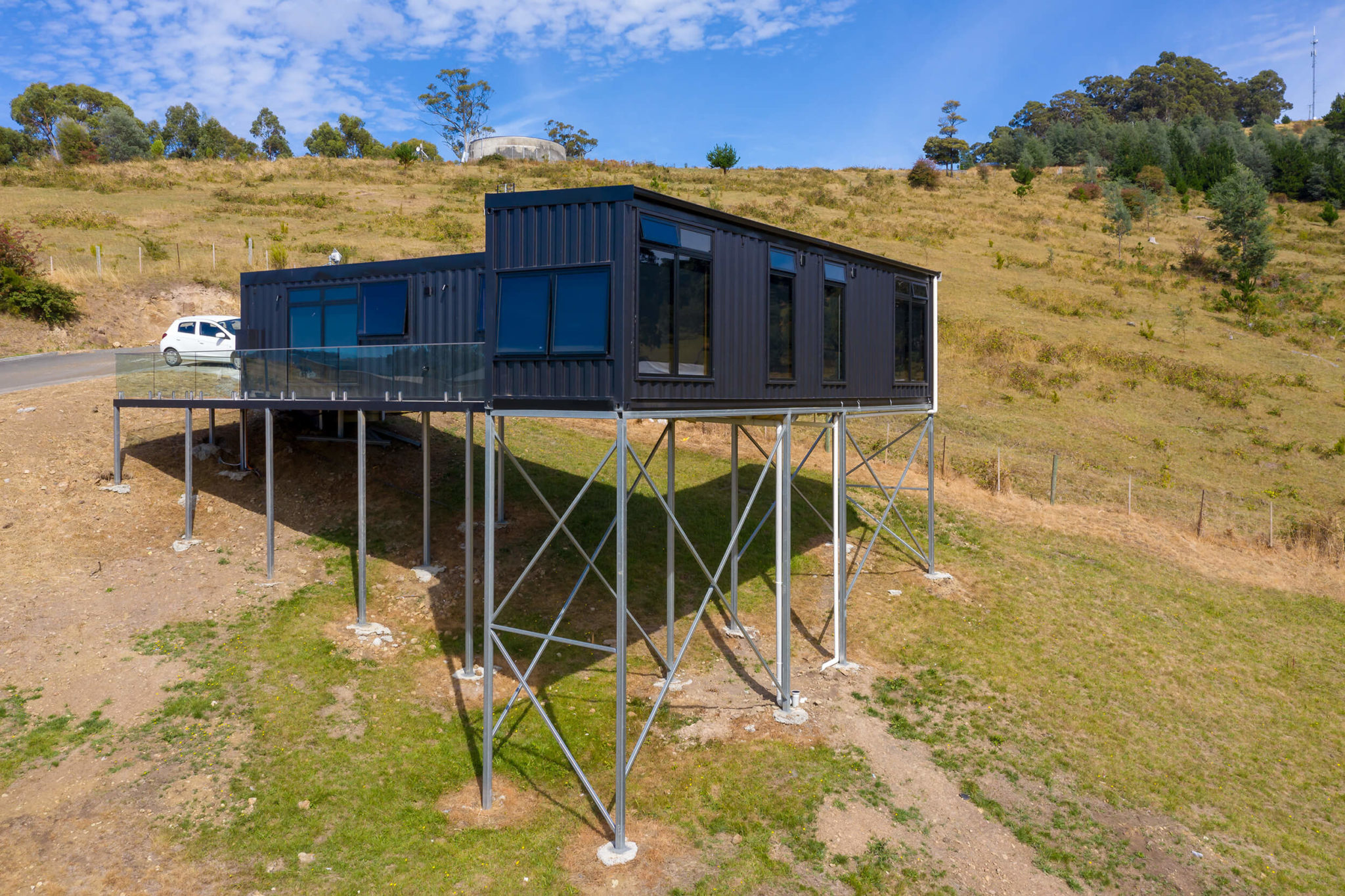 Elevated Container House with Ocean Views - Tasmania, Australia