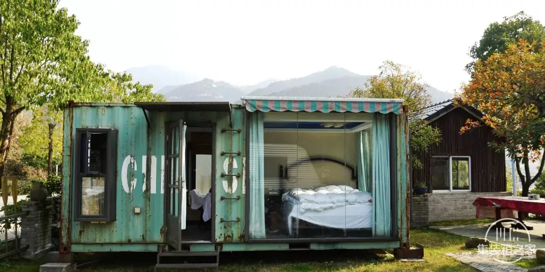 Old Looking Green Container House