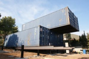 Red Coated Shipping Container House from Spain