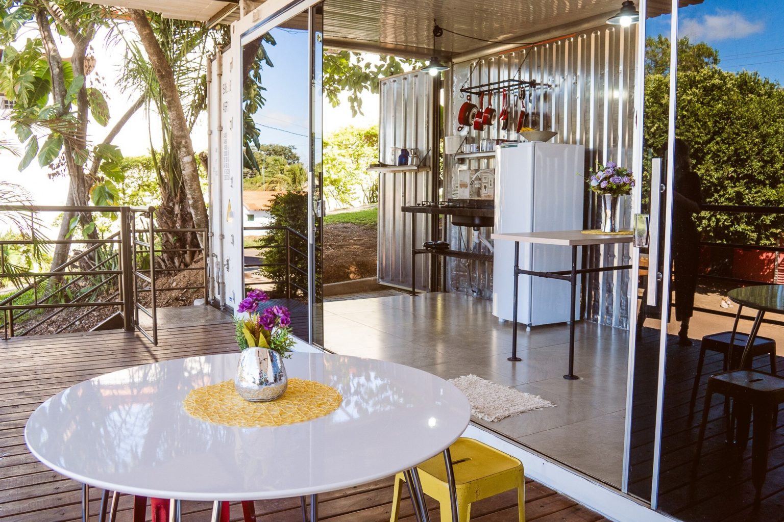 A Container House Under Tree Branches - Brazil