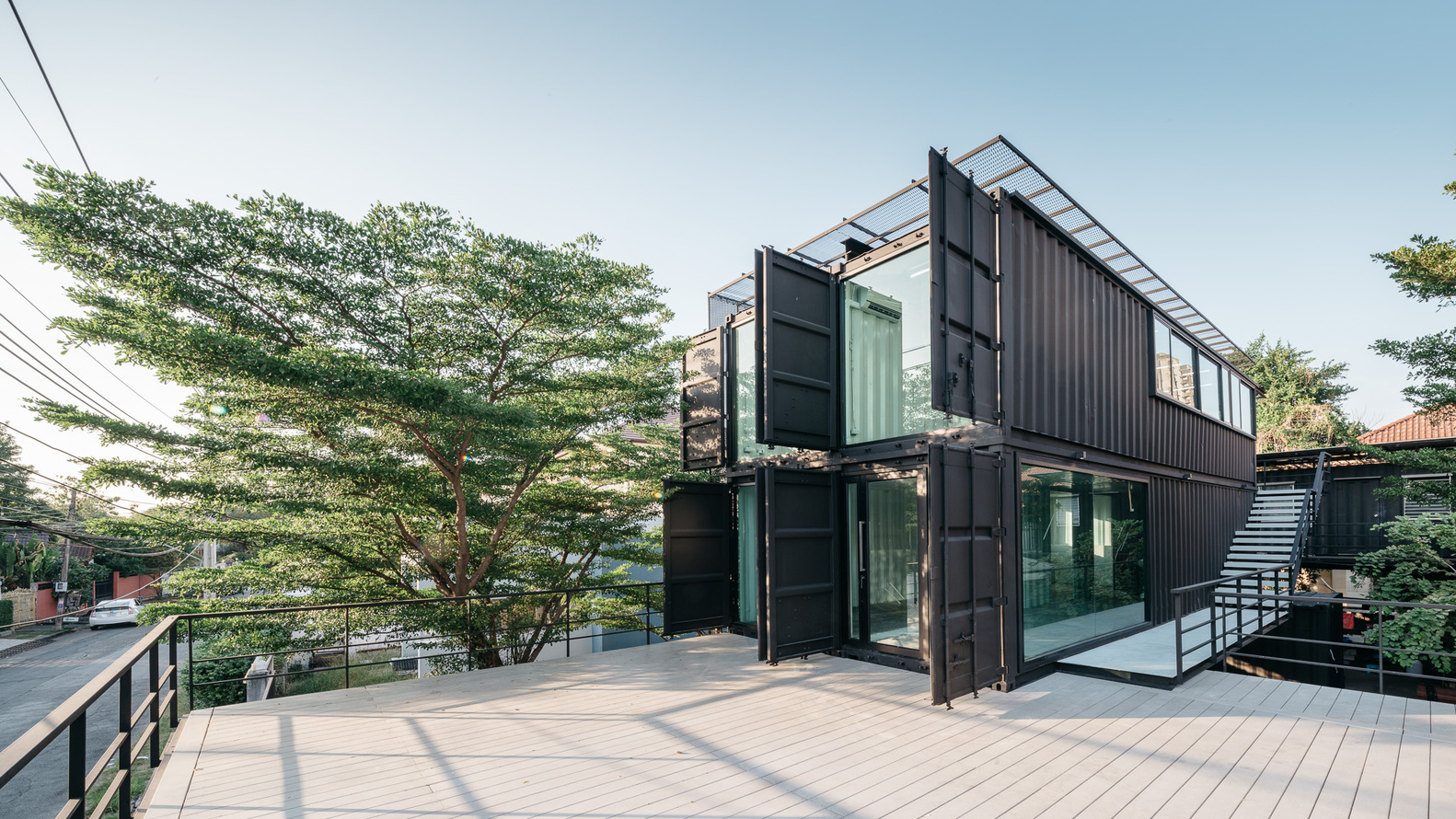 An Impressive Workplace Made of 8 Shipping Containers in Thailand