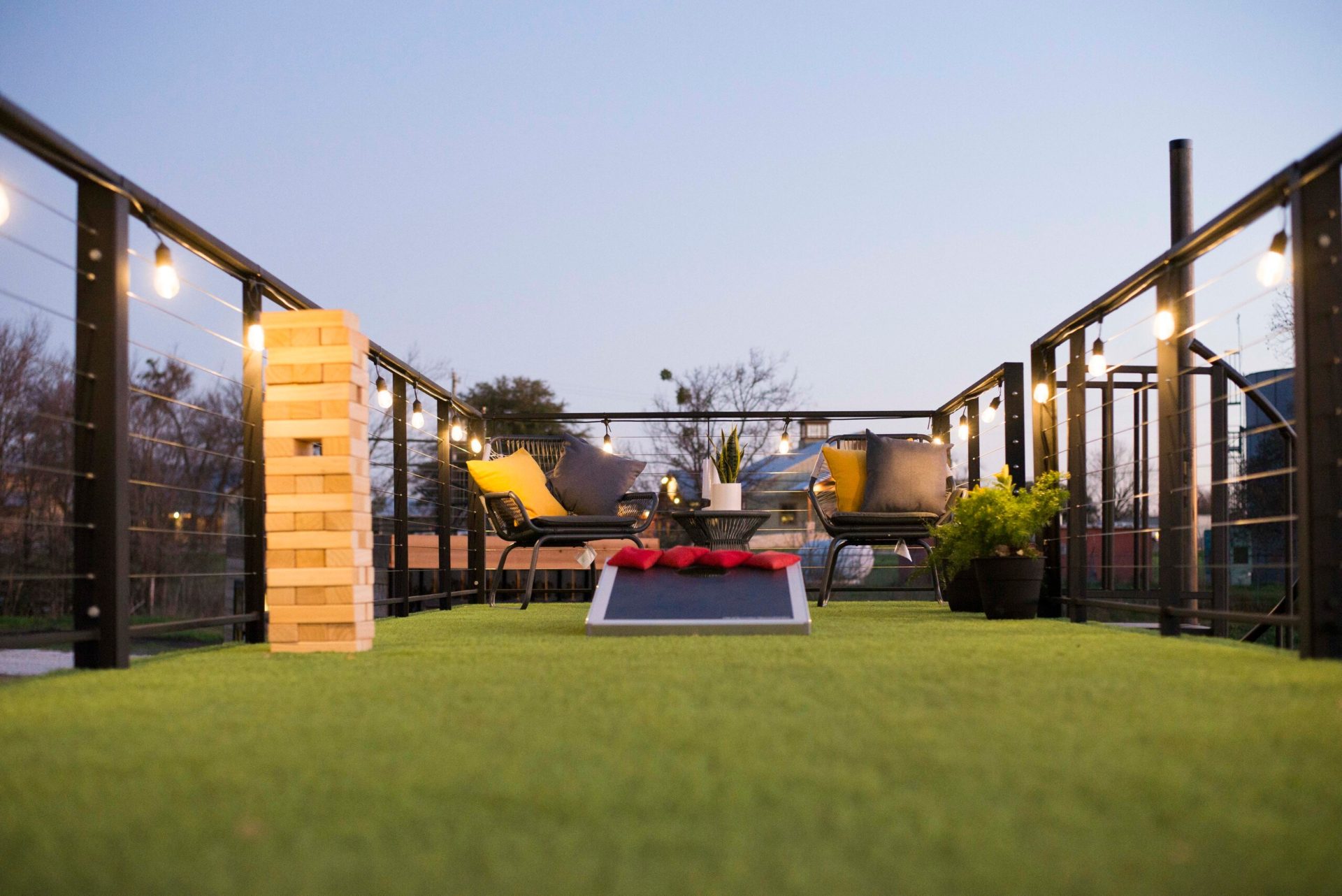Astroturf Covered Rooftop Deck Container Home from Texas