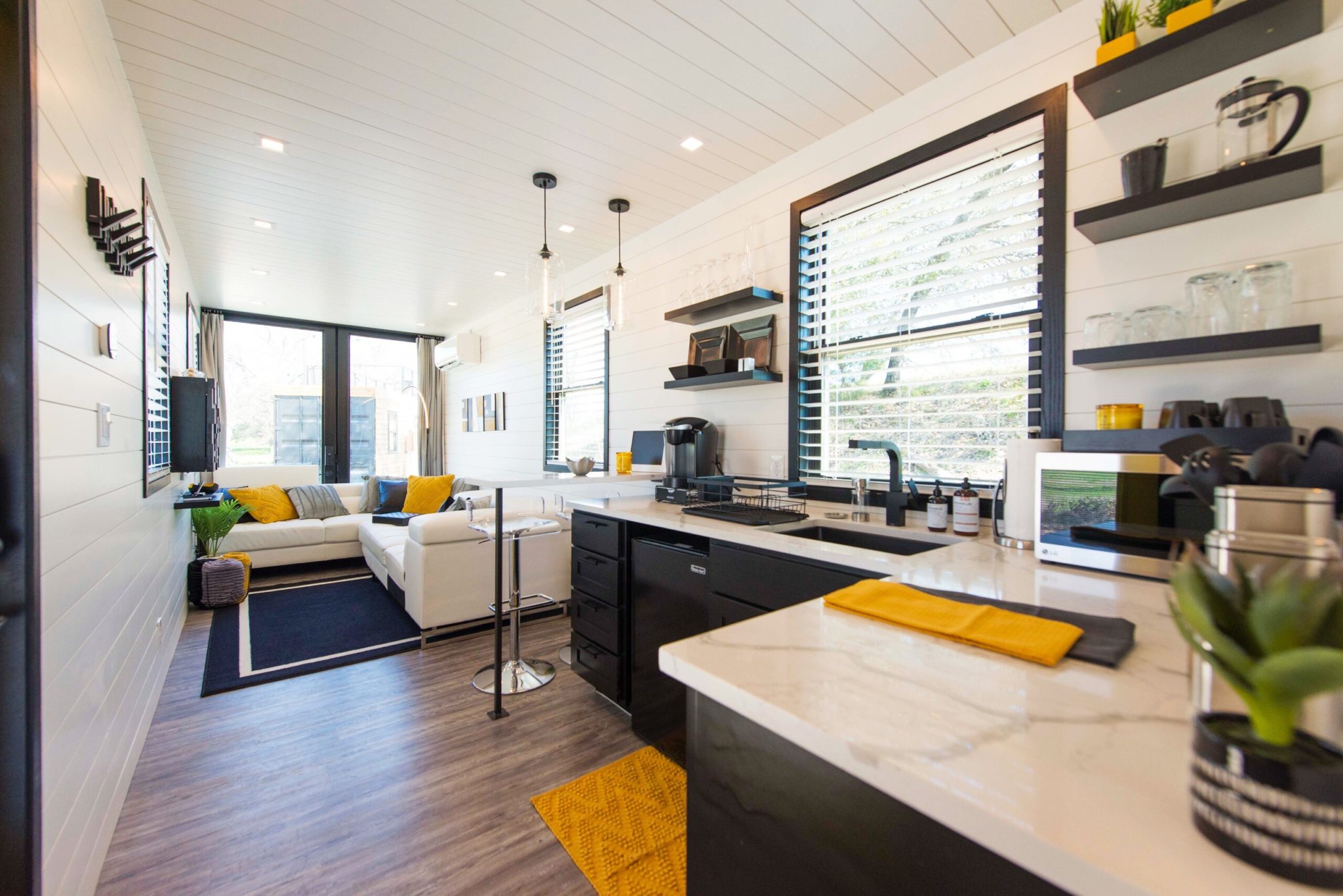 Astroturf Covered Rooftop Deck Container Home from Texas