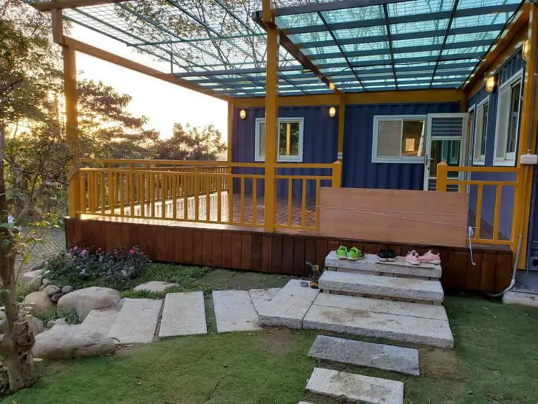L-Shaped Container House with Amazing Veranda