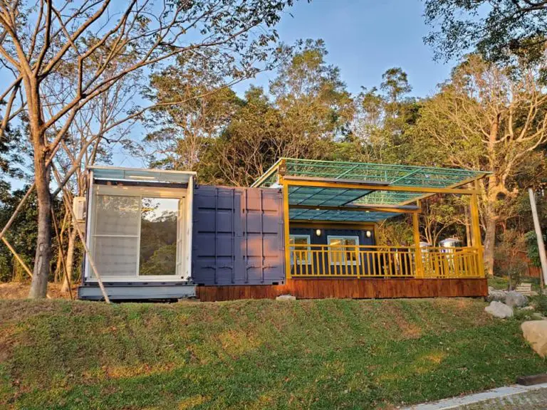 L-Shaped Container House with Amazing Veranda