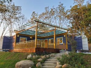 L-Shaped Container House with Amazing Veranda