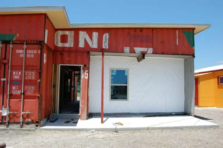 Red Painted Shipping Container House from San Antonio