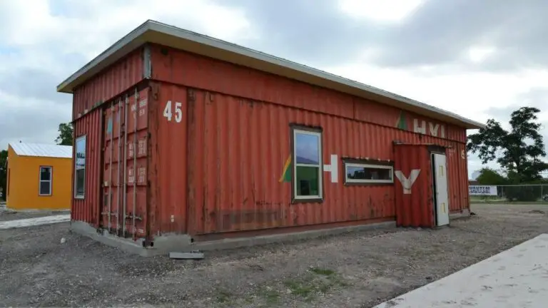 Red Painted Shipping Container House from San Antonio