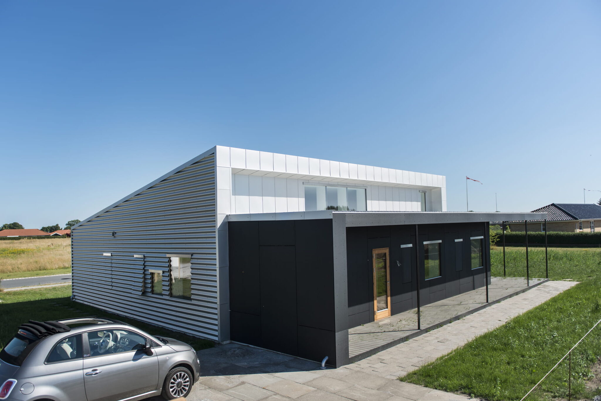 Shipping Container House Built from Processed Recycled Materials in Denmark