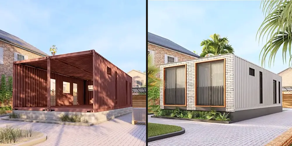 Two Studio Apartment House Using Shipping Containers by Priscila Azzini