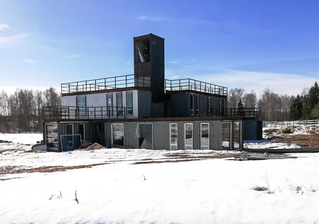 Village Community Area Built with 13 Shipping Containers