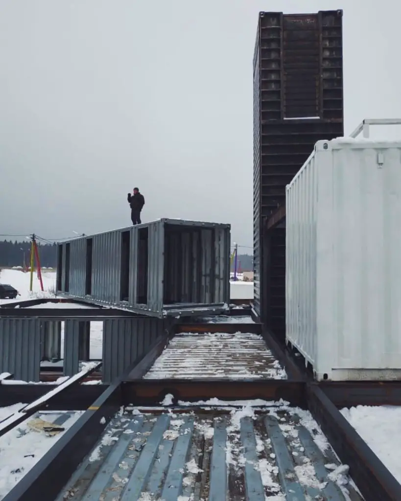 Village Community Area Built with 13 Shipping Containers
