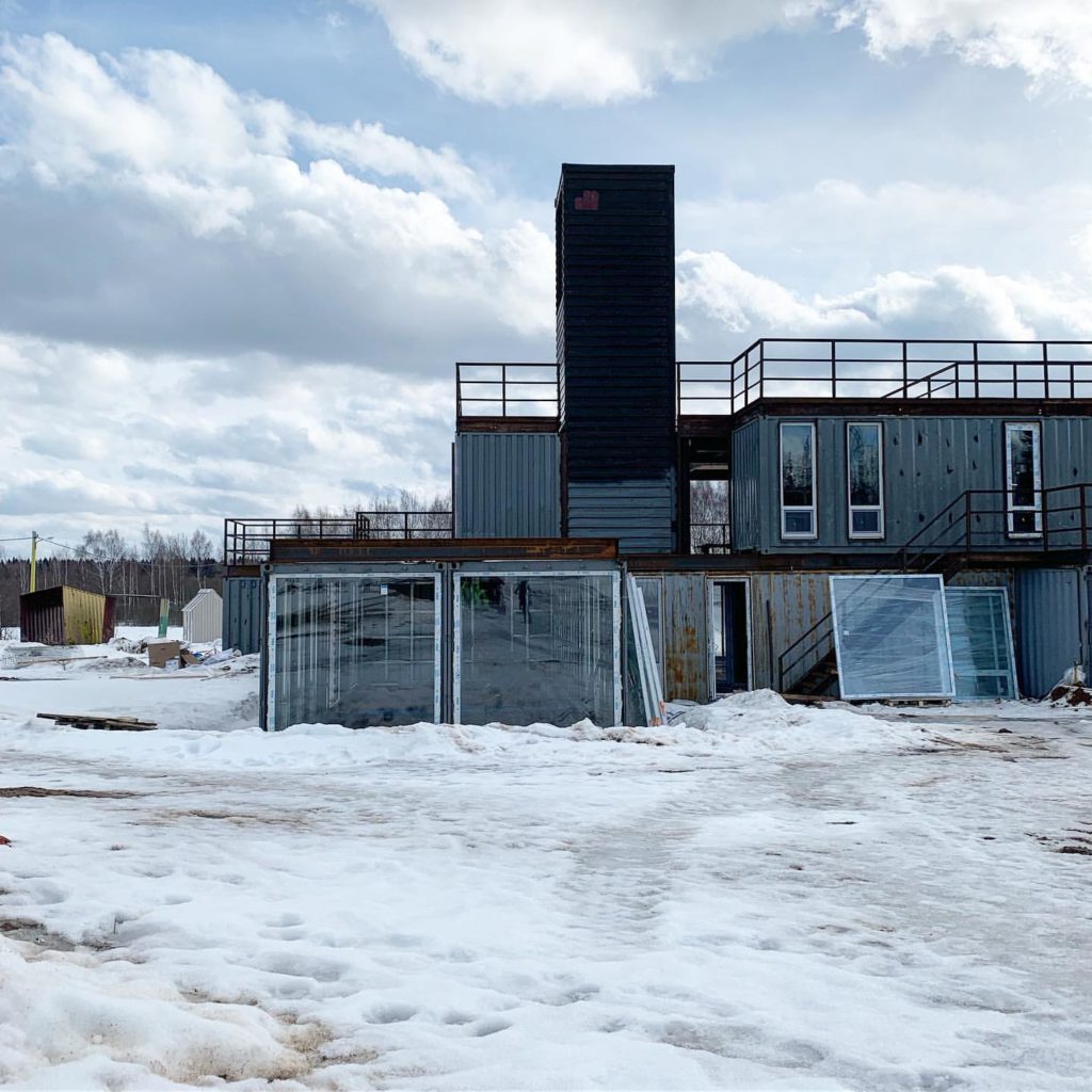 Village Community Area Built with 13 Shipping Containers