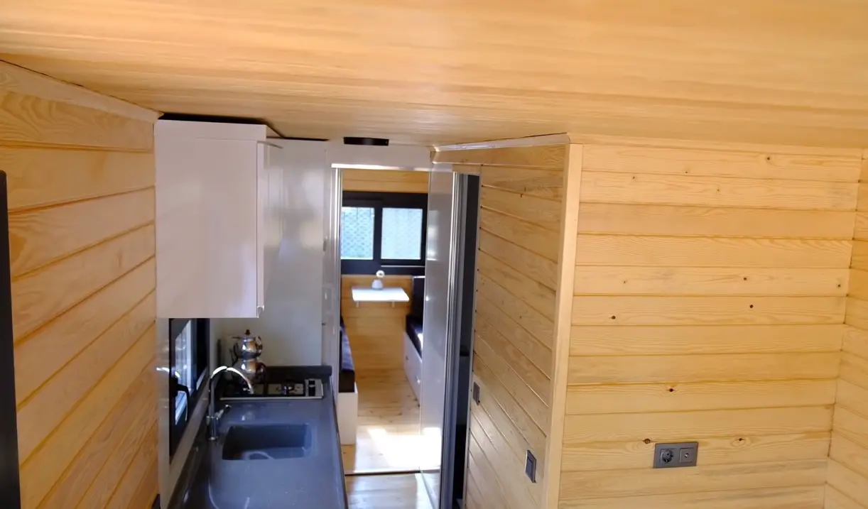 16 m2 Off-Grid Container Tiny House on a Trailer