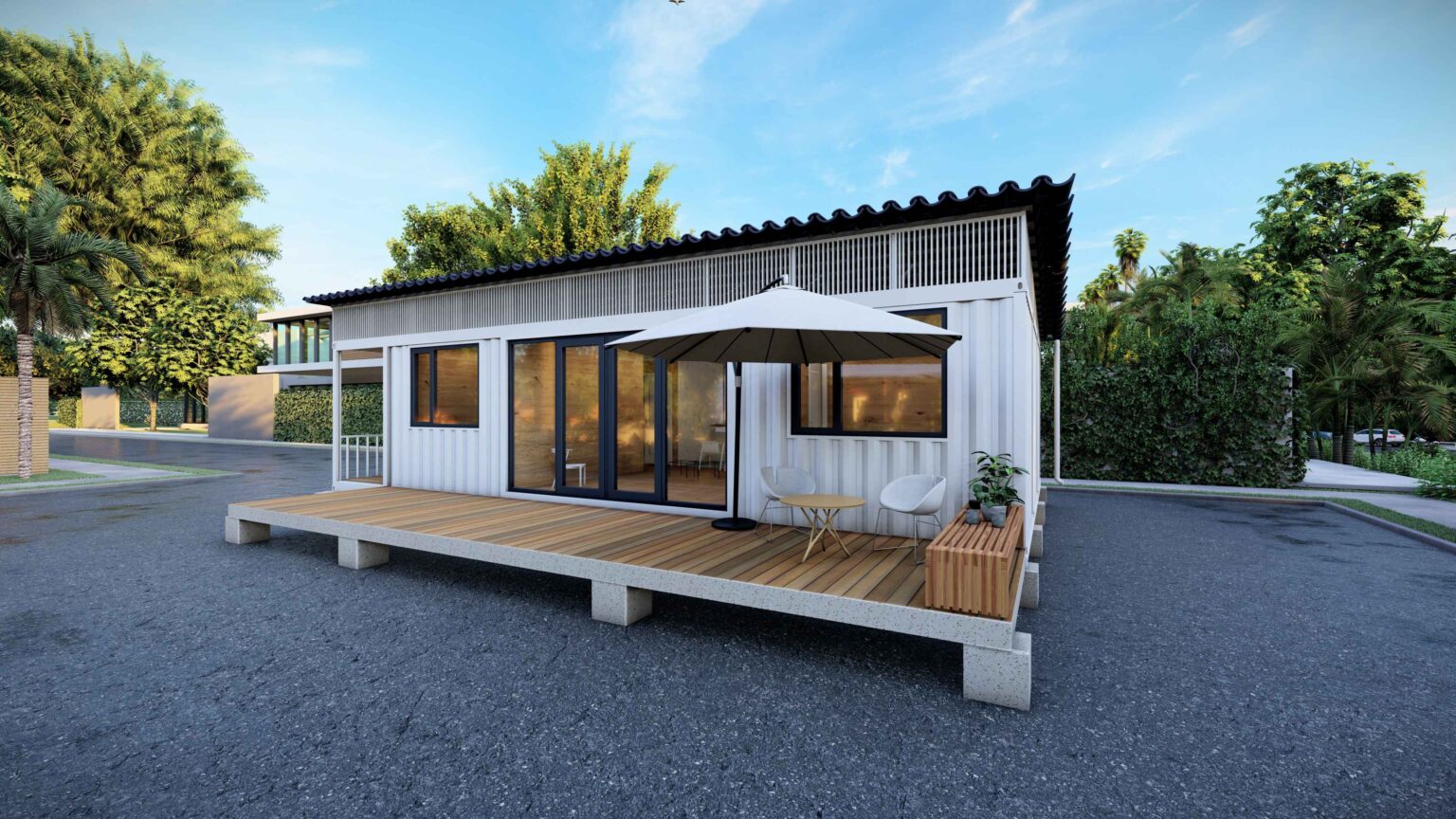 Convenient Container House Model Designed with 3 Shipping Containers