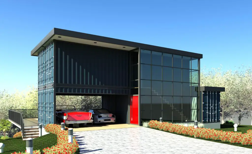 Handy Shipping Container House Model Designed with 5 Shipping Containers