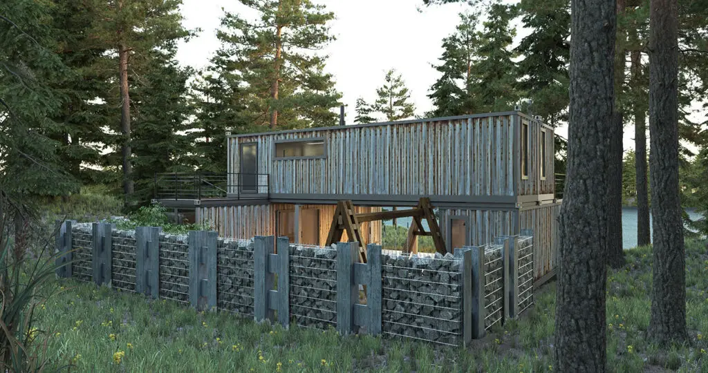 Shipping Container House Model for Family of 4 People