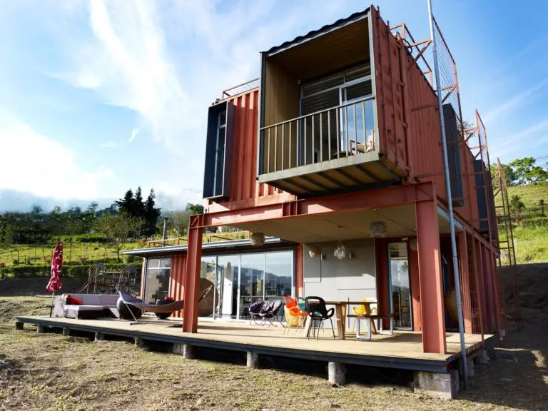 Shipping Container House Surrounded by Valleys and Volcanoes