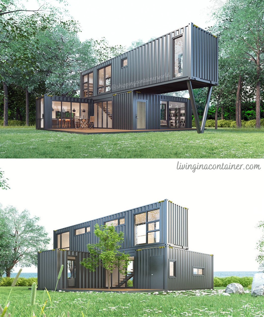 2-Story Handy Container House Model made with 3 Shipping Containers ...
