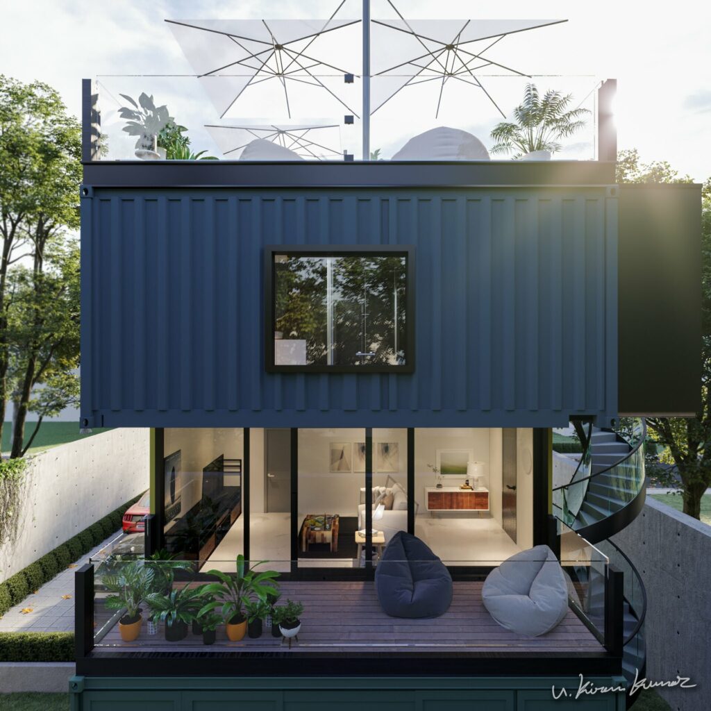 3-storey Cool Looking Container House Concept
