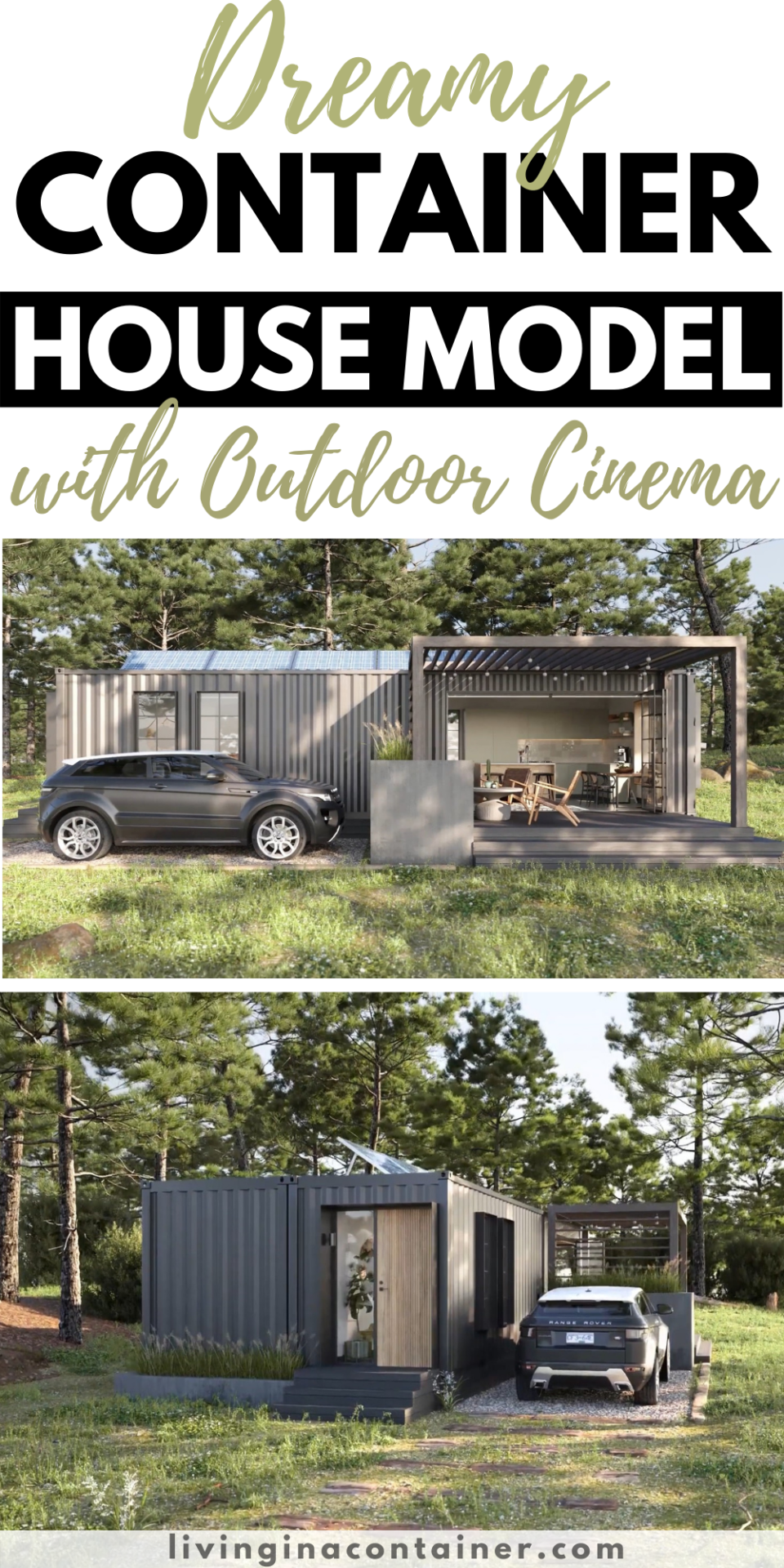 Dreamy Container House Model with Outdoor Cinema