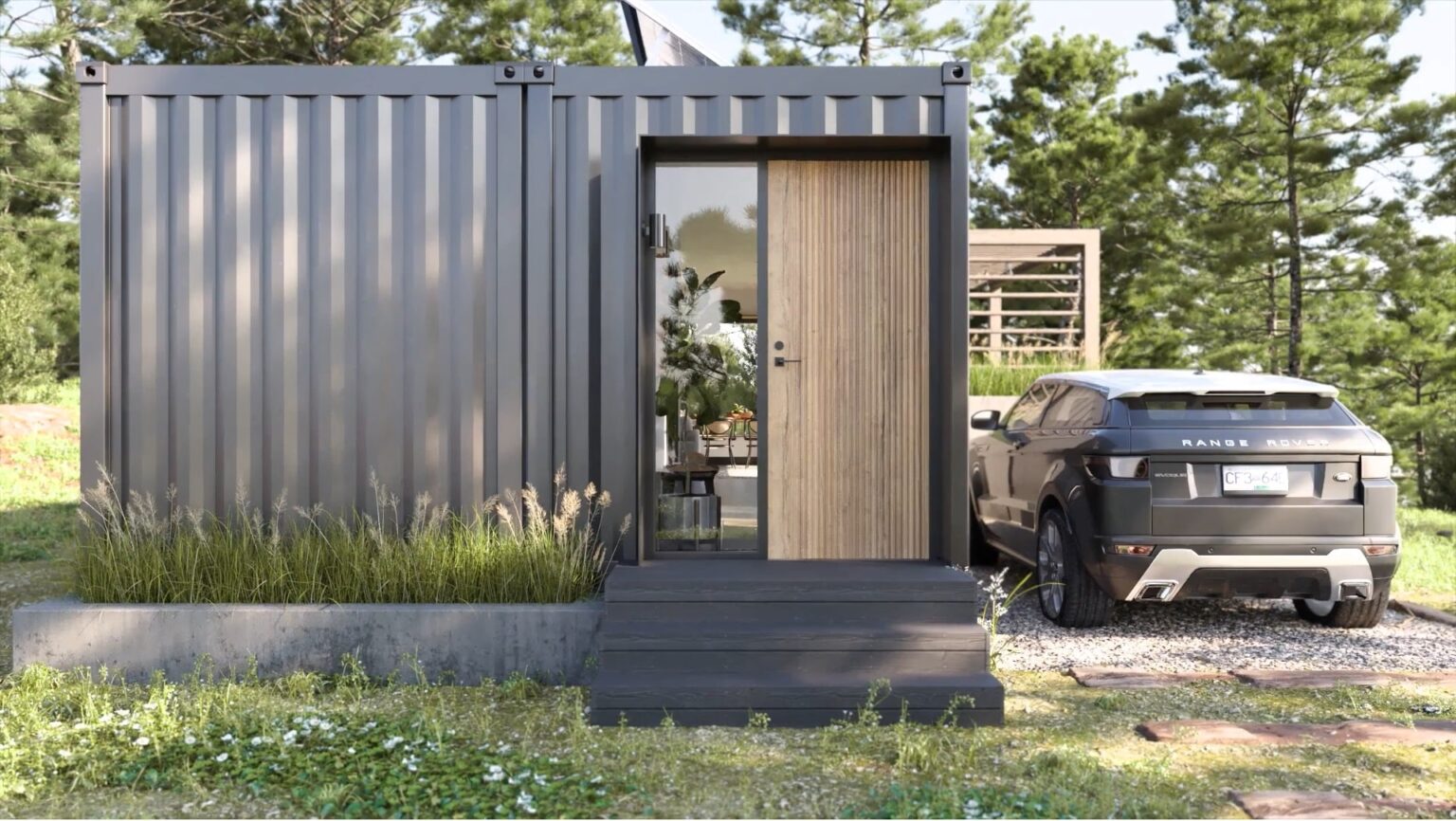 Dreamy Container House Model with Outdoor Cinema