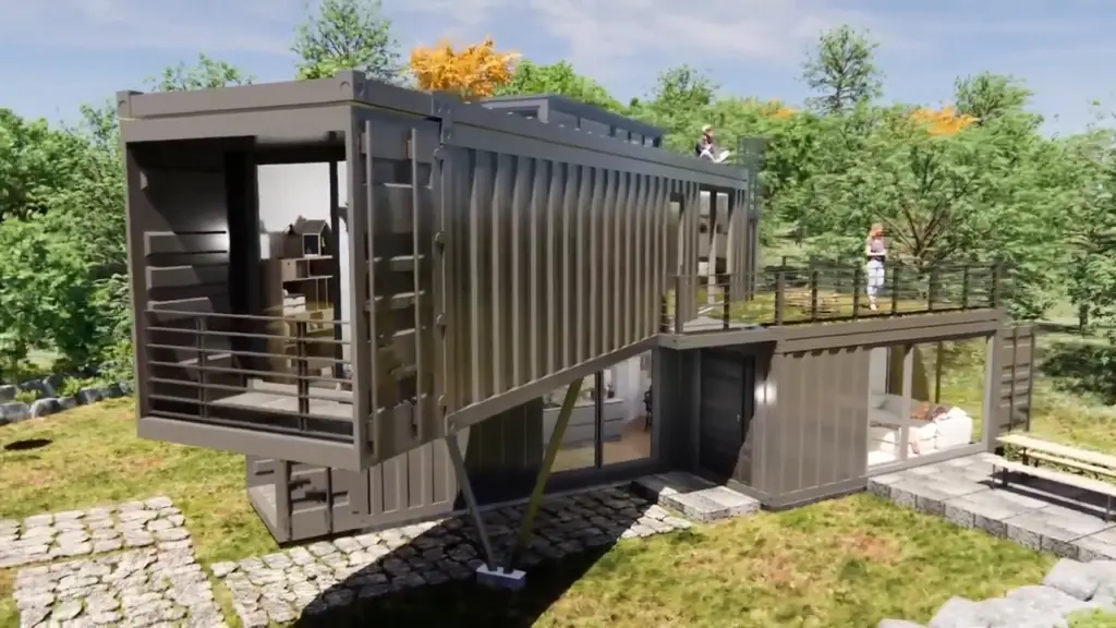 915 sqft 2-Storey Container House Design