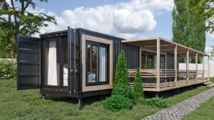 Amazing Harmony of Shipping Container and Wood