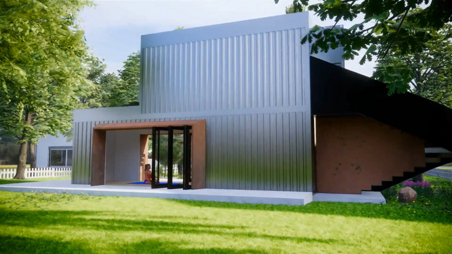 Shipping Container Backyard GYM and Office