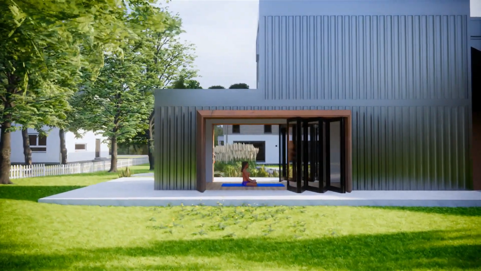 Shipping Container Backyard GYM and Office