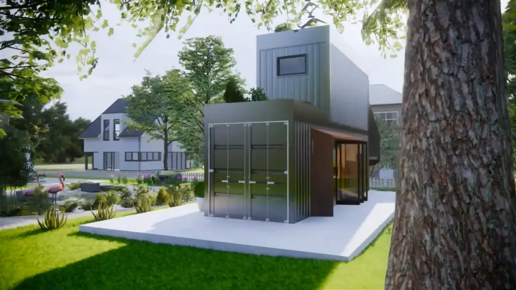 Shipping Container Backyard GYM and Office