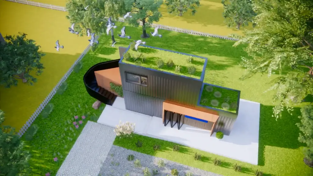 Shipping Container Backyard GYM and Office