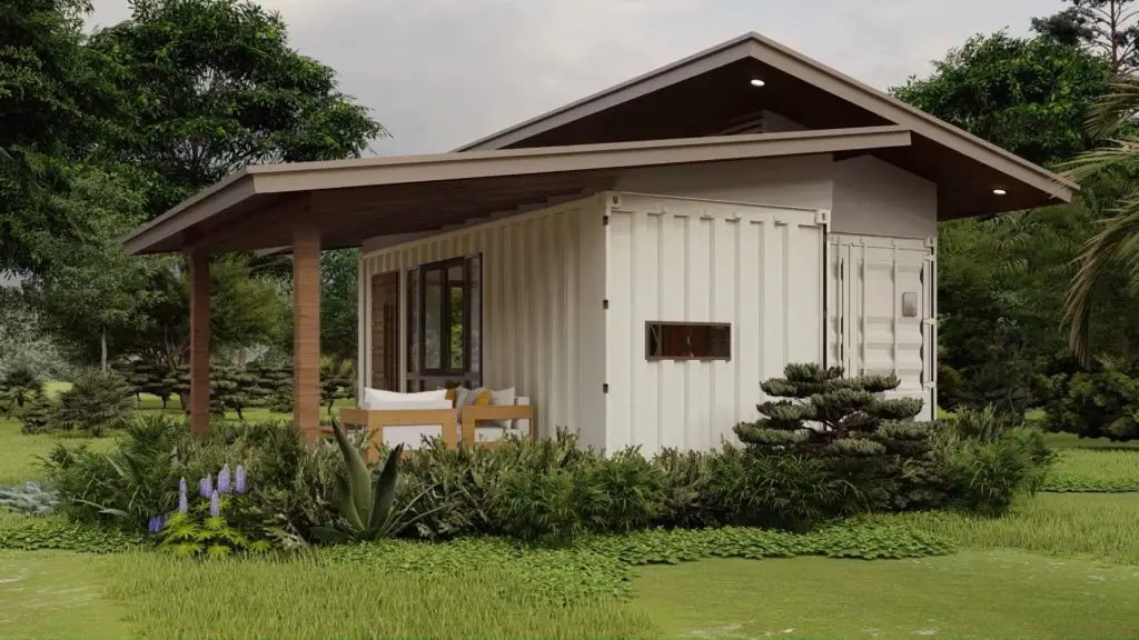 White Painted Tiny Container House Design