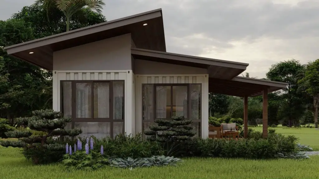 White Painted Tiny Container House Design