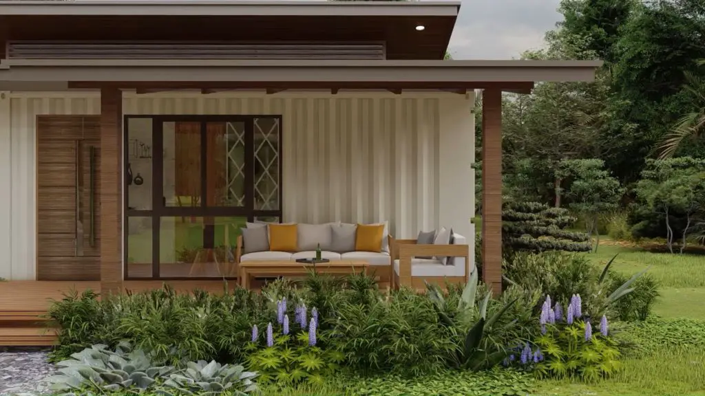 White Painted Tiny Container House Design