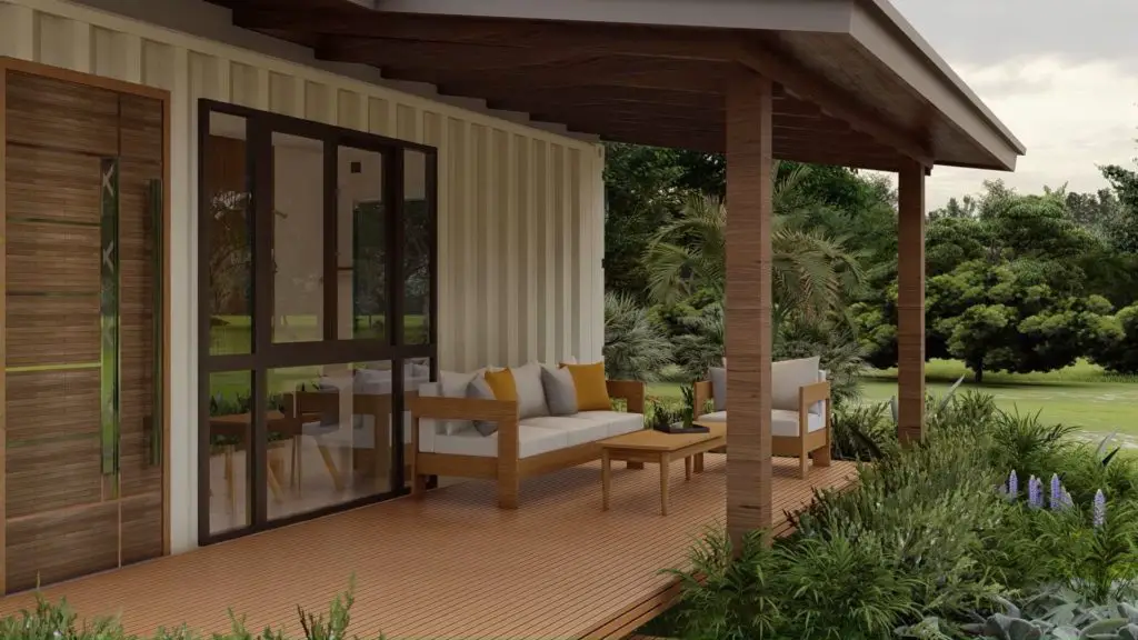 White Painted Tiny Container House Design