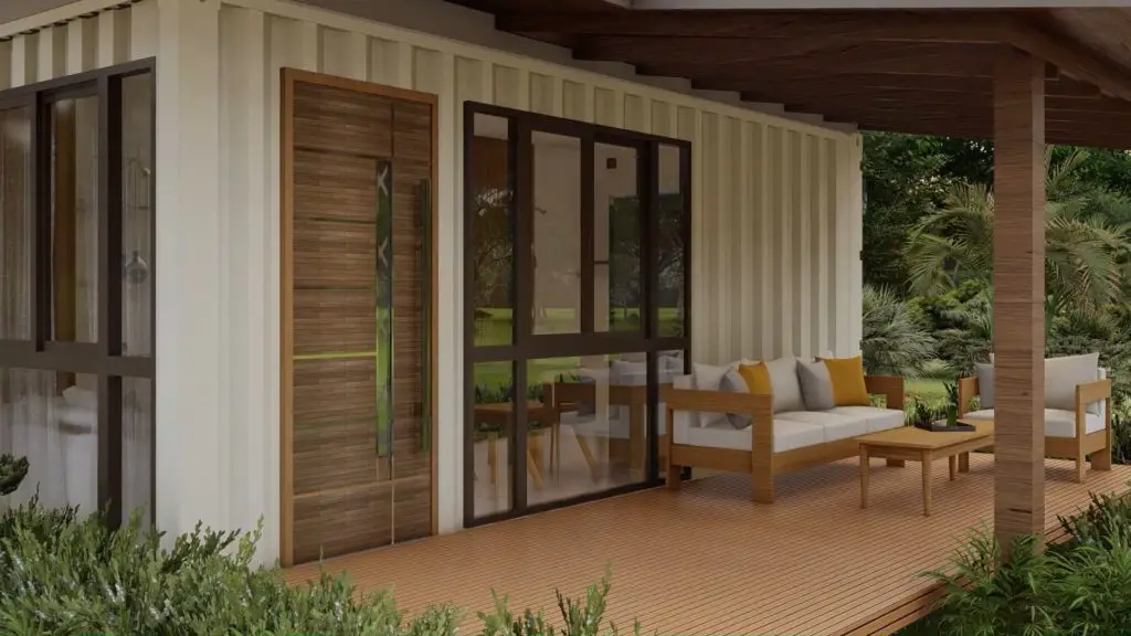 White Painted Tiny Container House Design