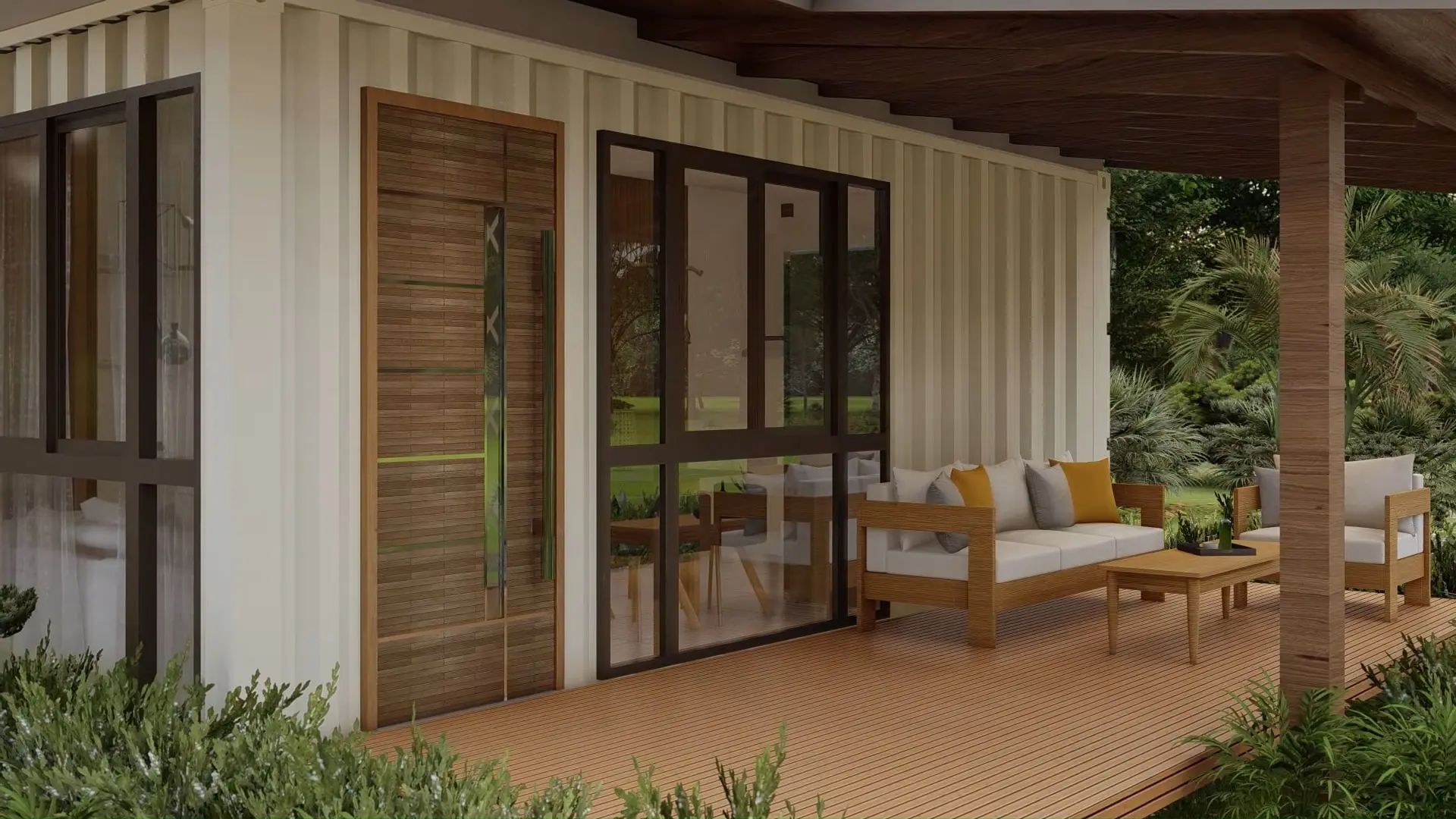 White Painted Tiny Container House Design | Living in a Container