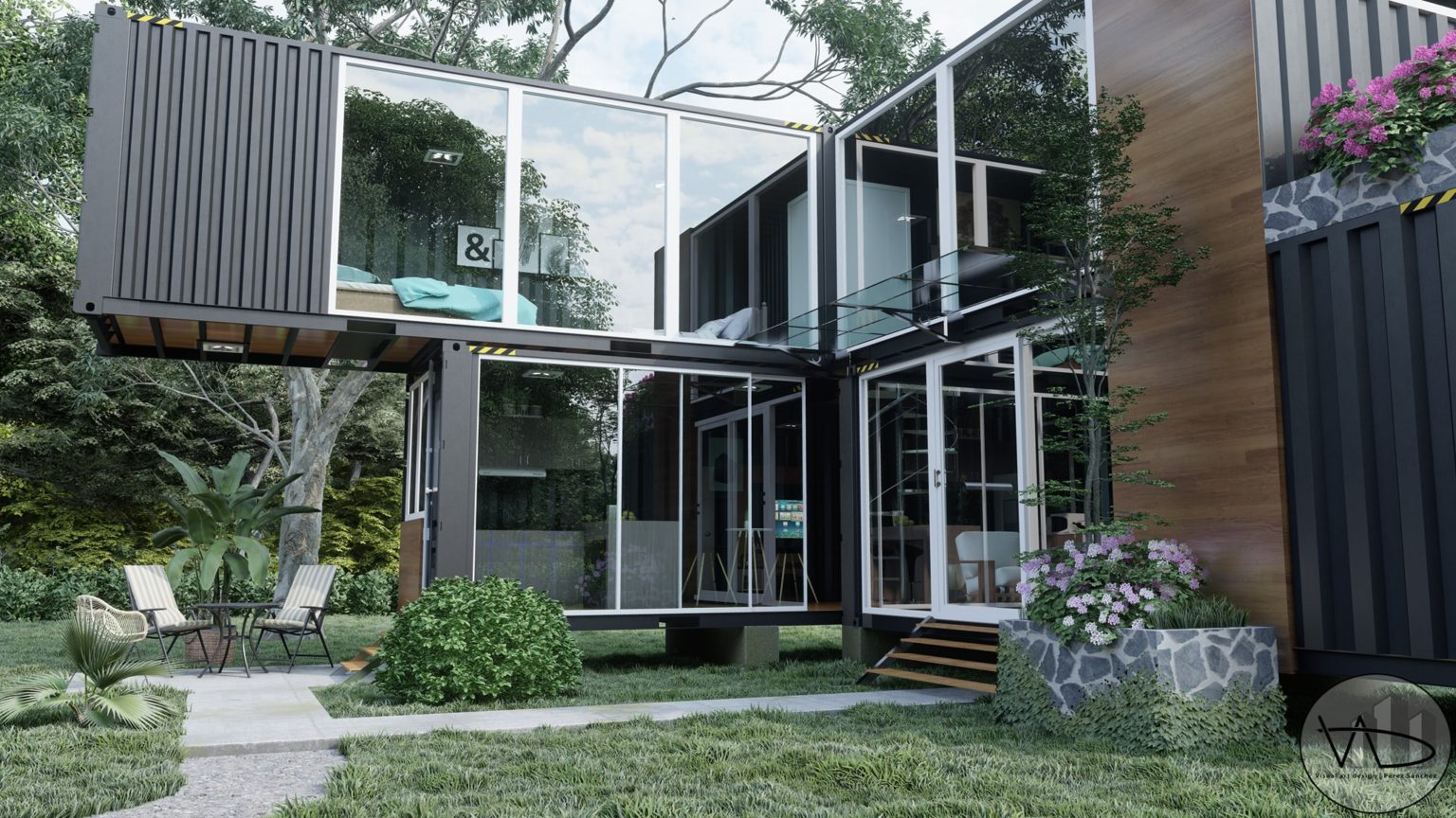 Black Shining Container Home