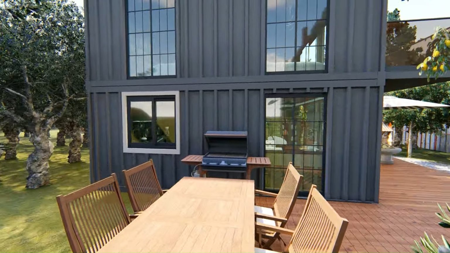 Black Container Home Shining Like a Crystal