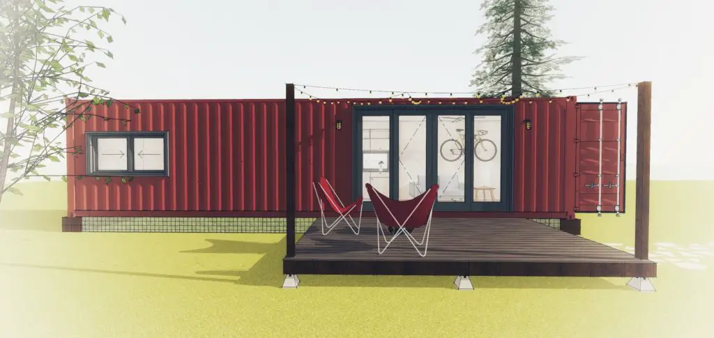 Container Home Painted Red