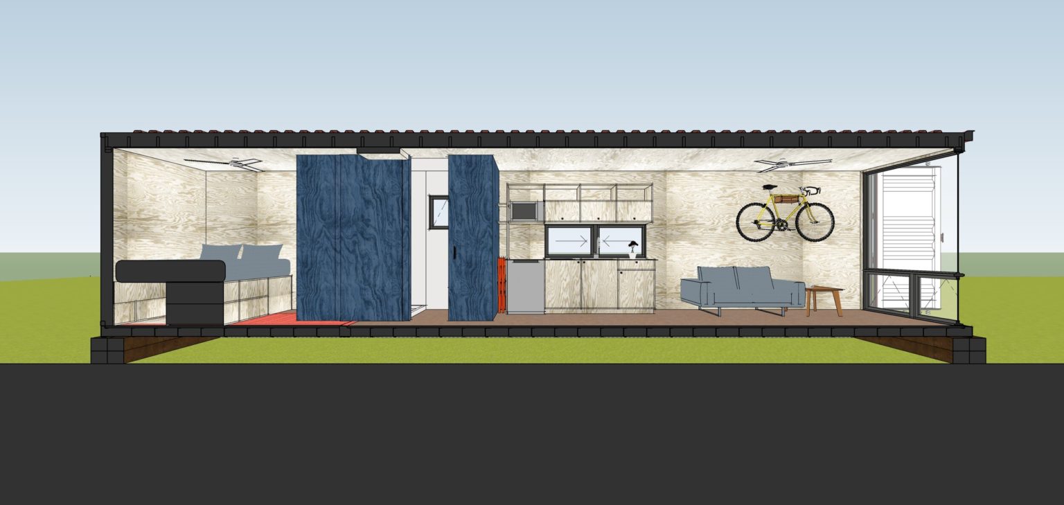 Container Home Painted Red