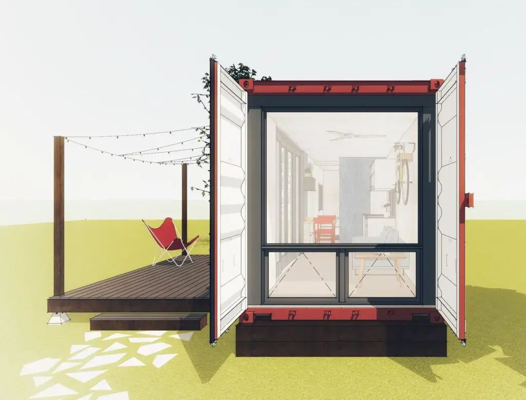 Container Home Painted Red