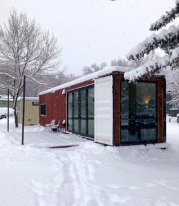 Container Home Painted Red