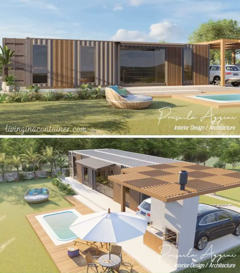 Shipping Container House with Pool - Living in a Container