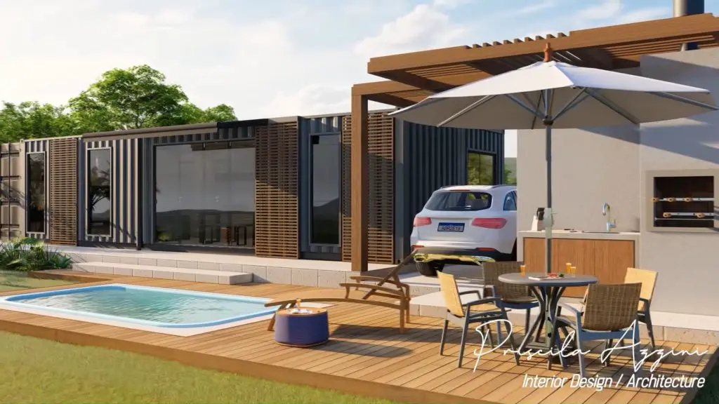 Shipping Container House with Pool - Living in a Container