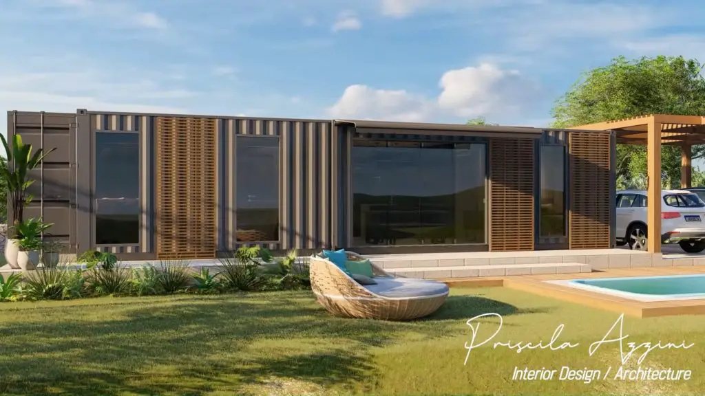 Shipping Container House with Pool - Living in a Container