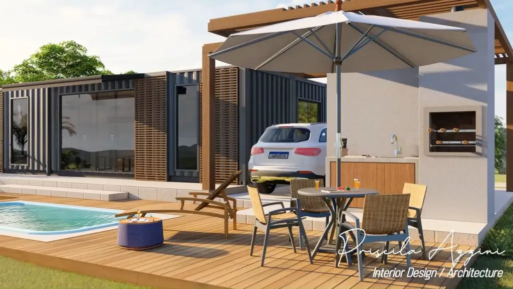 Shipping Container House with Pool - Living in a Container
