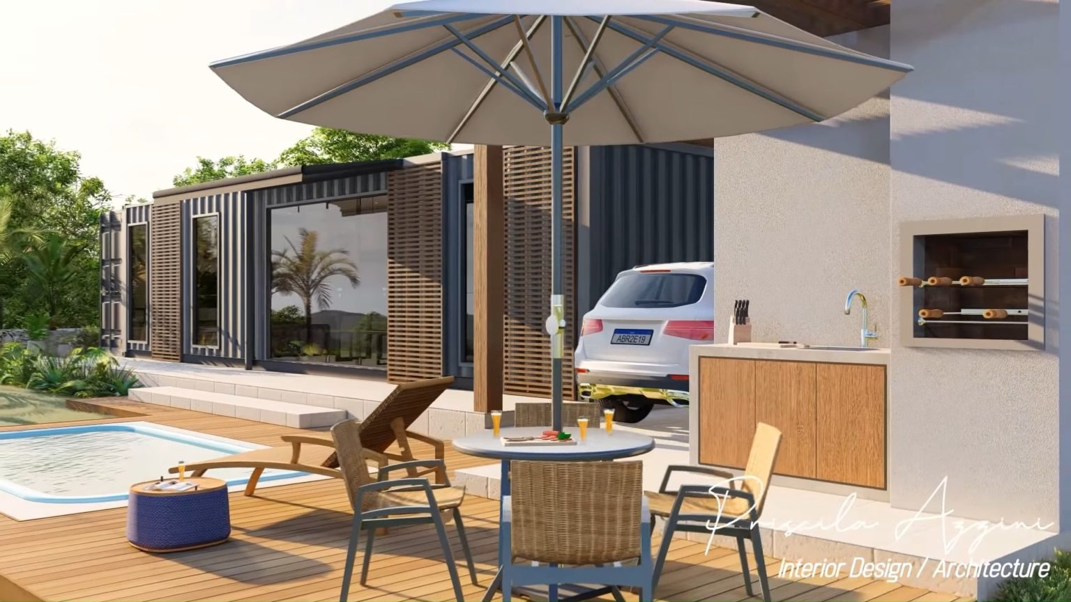 Shipping Container House with Pool - Living in a Container